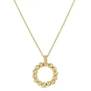 Benbridge Beaded Circle Pendant Necklace, 14k Yellow Gold - Yg