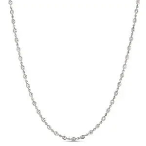 Benbridge Moon Cut Oval Bead Necklace - Wg