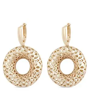 TOSCANO Lattice Donut Hoop Earrings 14k Yellow Gold - Yg