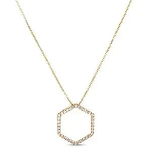 Benbridge Hexagon Diamond Pendant Necklace - Yg