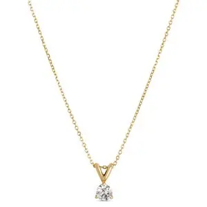 Benbridge 14k Yellow Gold .29 Carat Diamond Solitaire Pendant Necklace - H-j