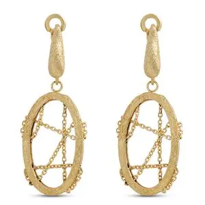 TOSCANO 14k Yellow Gold Oval Dangle Earrings - Yg
