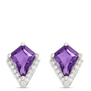 Benbridge Kite Amethyst Diamond Stud Earrings - Purple