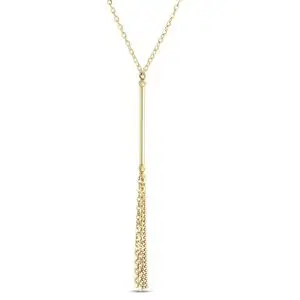TOSCANO Y Bar And Tassel Necklace 14k Yellow Gold - Yg