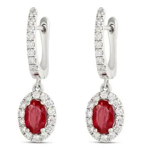 Benbridge Ruby And Diamond Dangle Earrings - Red