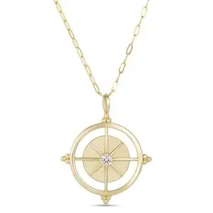 IKUMA Compass Pendant Necklace With Diamond - Yg