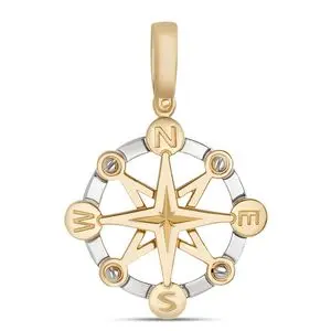 TOSCANO Compass Pendant In 14k Gold - Tt