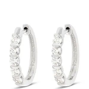 Benbridge Diamond Hoop Earrings In 14k White Gold - Wg