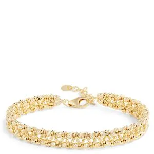 TOSCANO 7-inch 14k Yellow Gold Flexy Beaded Bracelet - Yg