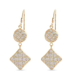 TOSCANO Double Drop Diamond Earrings In 14k Yellow Gold - Tt