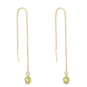 Benbridge Peridot And White Topaz Threader Earrings - Green