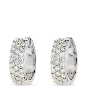 Benbridge Diamond Encrusted Hoop Earrings - Wg