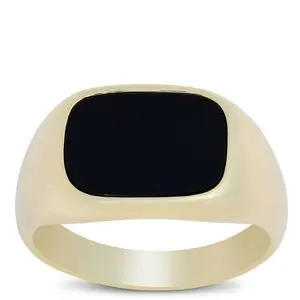 Benbridge Cushion Onyx Ring In 14k Yellow Gold - Black