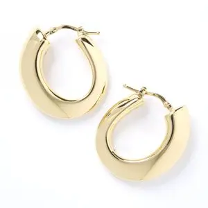TOSCANO Graduated Oval Hoop Earrings - Yg
