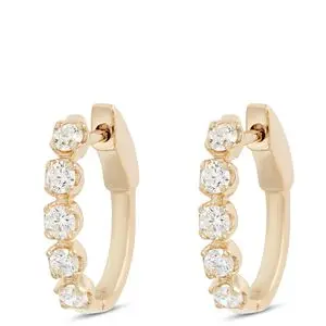 Benbridge 14k Yellow Gold And Diamond Hoop Earrings - Yg
