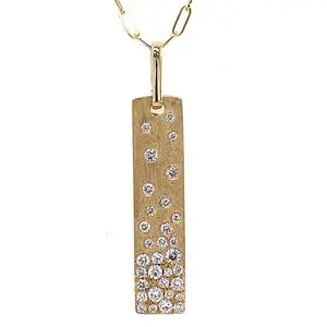 Benbridge Confetti Diamond And Gold Bar Pendant Necklace - Yg