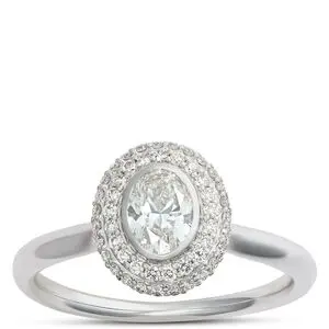 Benbridge Oval Diamond Double Halo Ring - H-i