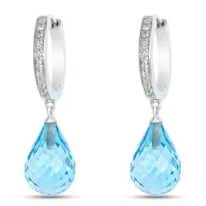 Benbridge Topaz And Diamond Hoop Earrings - Blue