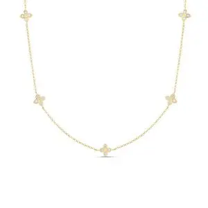 Roberto Coin 18k Yellow Gold Diamond Flower Necklace - Yg