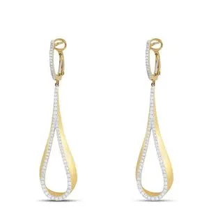 Benbridge Diamond Loop Dangle 14k Yellow Gold Earrings - H-j