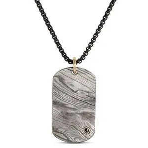 Benbridge Damascus Dog Tag Pendant - Stainless Steel