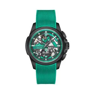 NORQAIN Independence Skeleton Chrono Green Dial Watch, 42mm - Titanium