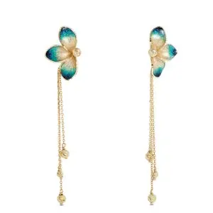 TOSCANO Toscano Three-Petal Floral Dangle Earrings