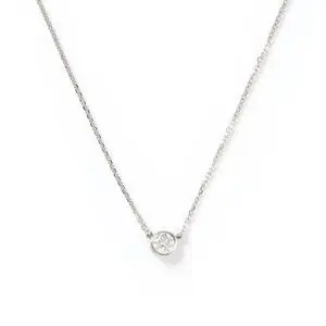 Benbridge Bezel Set Solitaire Diamond Pendant - H-j