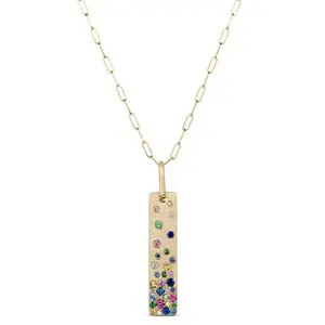 Benbridge Confetti Rainbow Sapphire Pendant Necklace - Yg