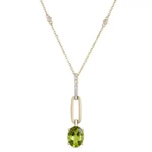 Benbridge Oval Peridot Pendant Necklace In 14k Yellow Gold - Green