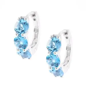 Benbridge Topaz Hoop Earrings - Blue