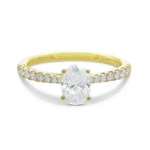 Benbridge Oval Diamond Ring In 14k - Yellow Gold