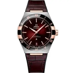 Omega Constellation Red Dial Watch 41mm - 18k Stainless Steel