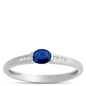 Benbridge Oval Sapphire And Diamond Ring - Blue