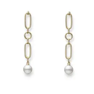 Mikimoto M Code Akoya Pearl Chain Earrings - Yg