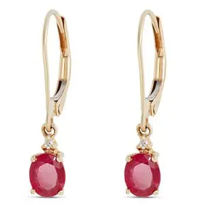 Benbridge Oval Ruby And Diamond Dangle Earrings - Red