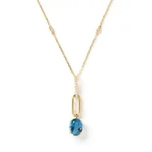 Benbridge Topaz And Diamond Pendant Necklace - Blue