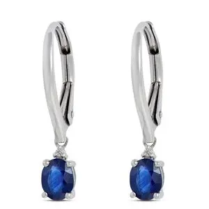 Benbridge Oval Sapphire And Diamond Earrings - Blue