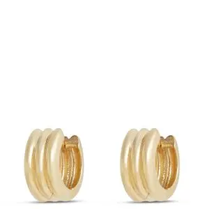TOSCANO 14k Yellow Gold 3-section Hoop Earrings - Yg