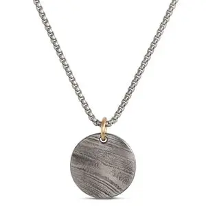 Benbridge Wood Grain Medallion Necklace - Stainless Steel