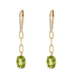 Benbridge Peridot And Diamond Dangle Earrings - Green