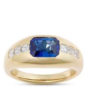 Benbridge Sapphire And Diamond 18k Yellow Gold Ring - Blue