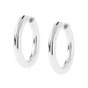 TOSCANO 27mm 14k White Gold Hoop Earrings - Wg