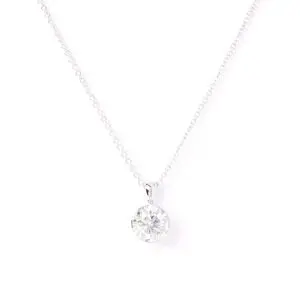Benbridge 14k White Gold .96 Carat Diamond Pendant Necklace - H-i