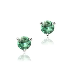Benbridge Round Emerald Stud Earrings - Green