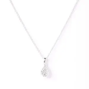 Benbridge 14k White Gold Pear Diamond Pendant Necklace - H-i