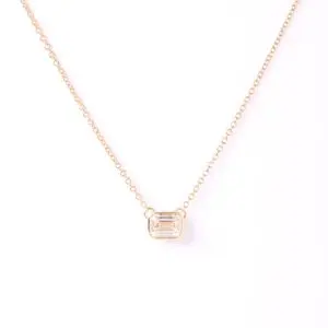 Benbridge Emerald Cut Diamond Pendant Necklace - H-i