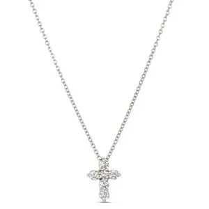 Benbridge Petite Diamond Cross Pendant In 14k White Gold - H-i