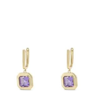 Benbridge Square Amethyst 14k Yellow Gold Earrings - Purple