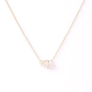 Benbridge Invisible Bezel Pear Shaped Solitaire Diamond Pendant Necklace - H-i